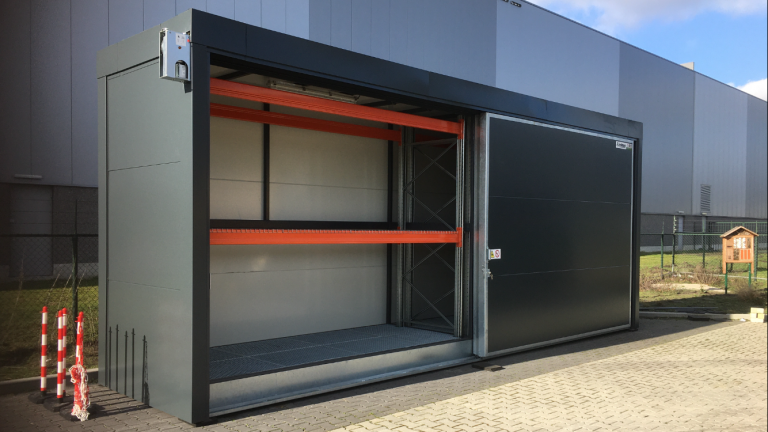 Milieu container brandwerend - 60 min. brandwerend - volgens PGS15 voor opslag van vaten en IBC ...